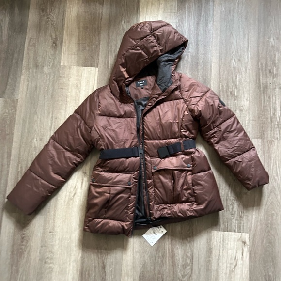 Tala | Jackets & Coats | Nwt Tala Zero Belted Puffer Chestnut Chocolate ...